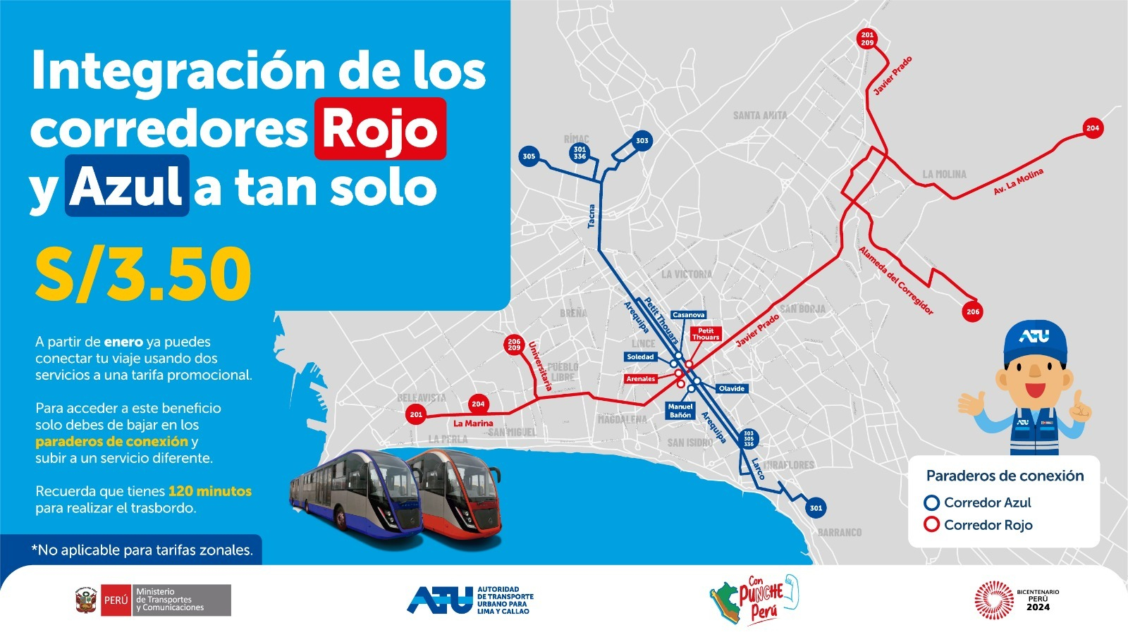 Corredor Azul Retiran Buses Azules Del Corredor Faucett La